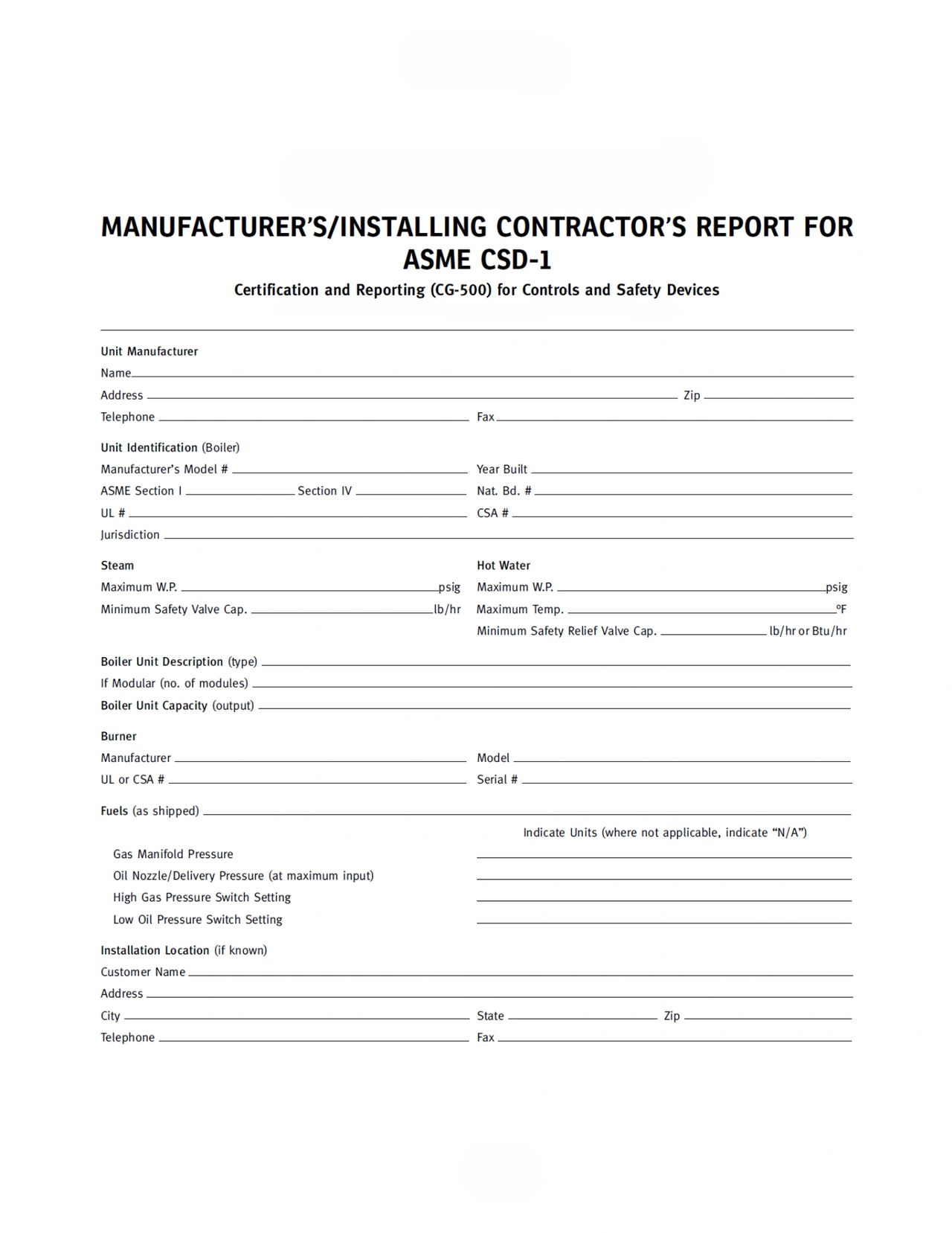 How to Complete an ASME CSD-1 Form